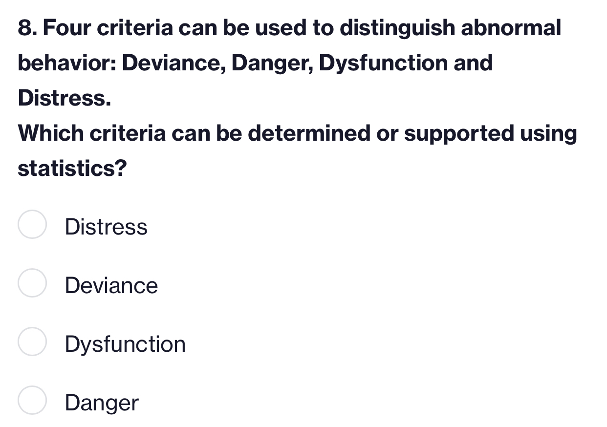 Solved Four criteria can be used to distinguish abnormal | Chegg.com