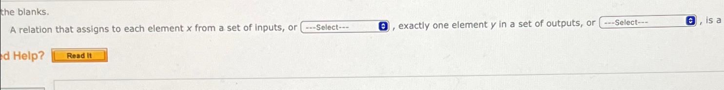 Solved A relation that assigns to each element x ﻿from a set | Chegg.com