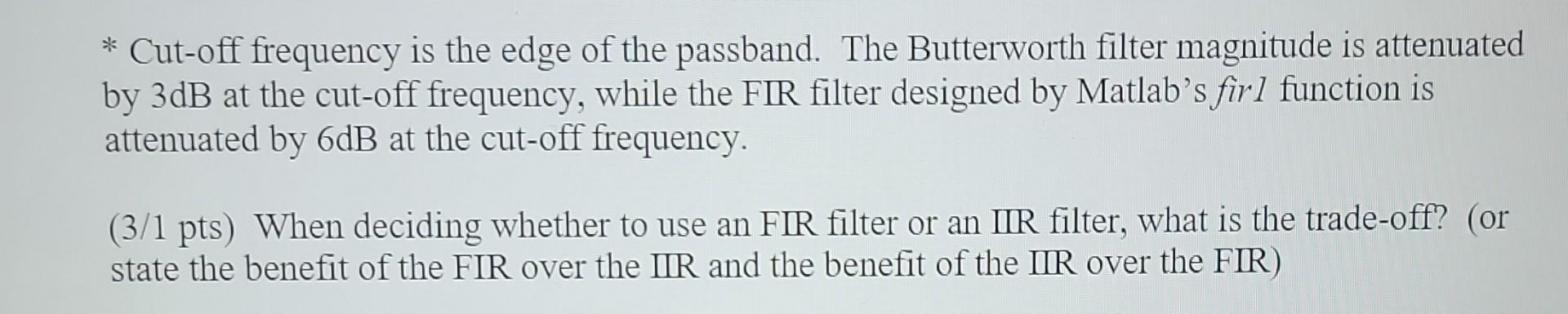 Solved sampling frequency = 4000 cutoff frequency = | Chegg.com