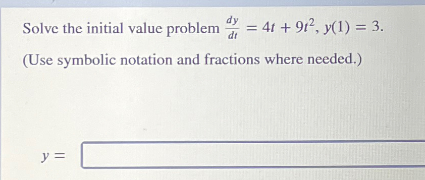 Solved Solve the initial value problem | Chegg.com