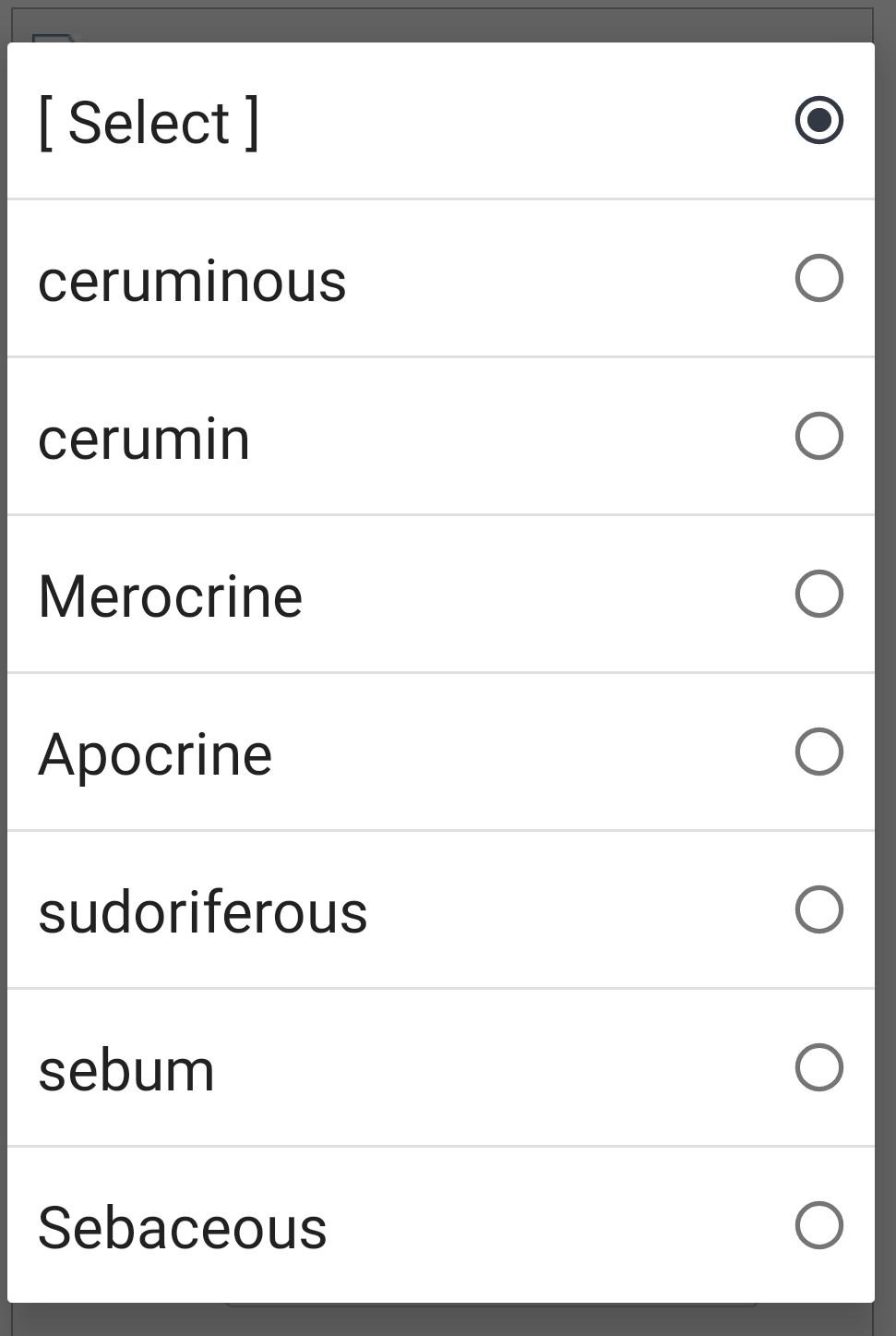 Solved There are 2 types of [ Select ] glands that secrete | Chegg.com
