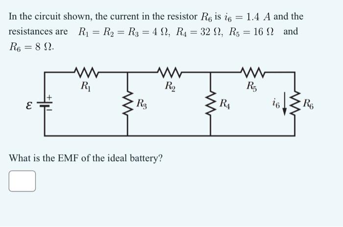 Solved In the circuit shown, the current in the resistor R6 | Chegg.com