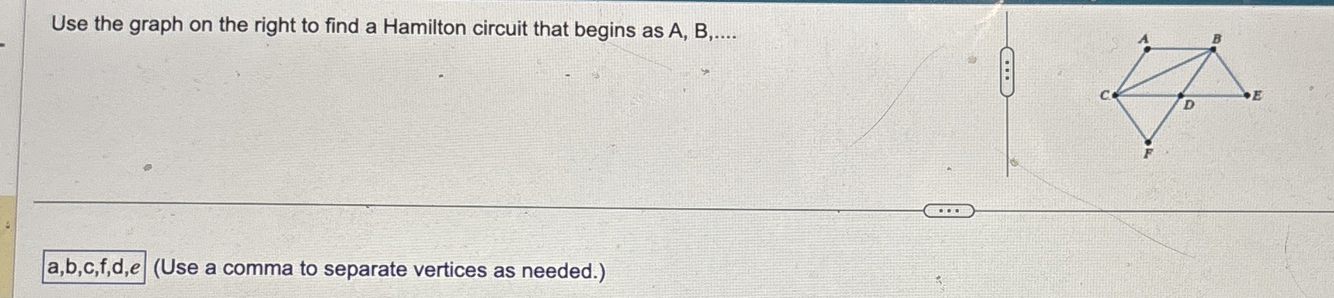 Solved Use the graph on the right to find a Hamilton circuit | Chegg.com