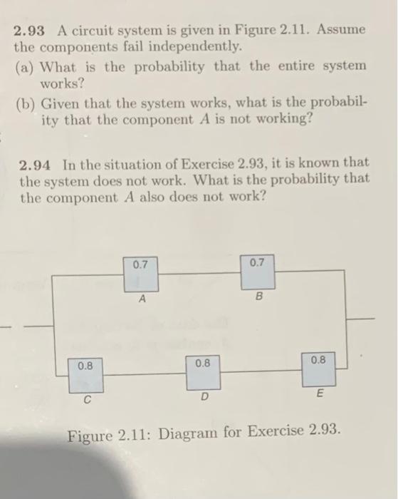 Solved 2.93 A circuit system is given in Figure 2.11. Assume | Chegg.com