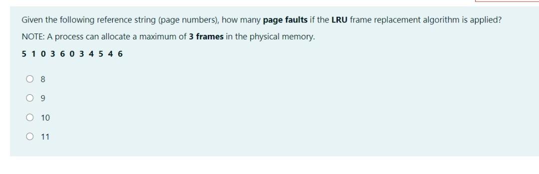 Solved Given the following reference string (page numbers), | Chegg.com