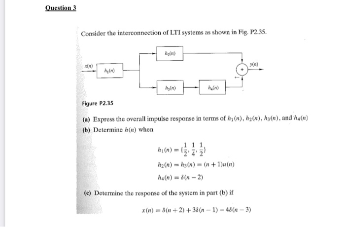 Solved Question 3 Consider the interconnection of LTI | Chegg.com