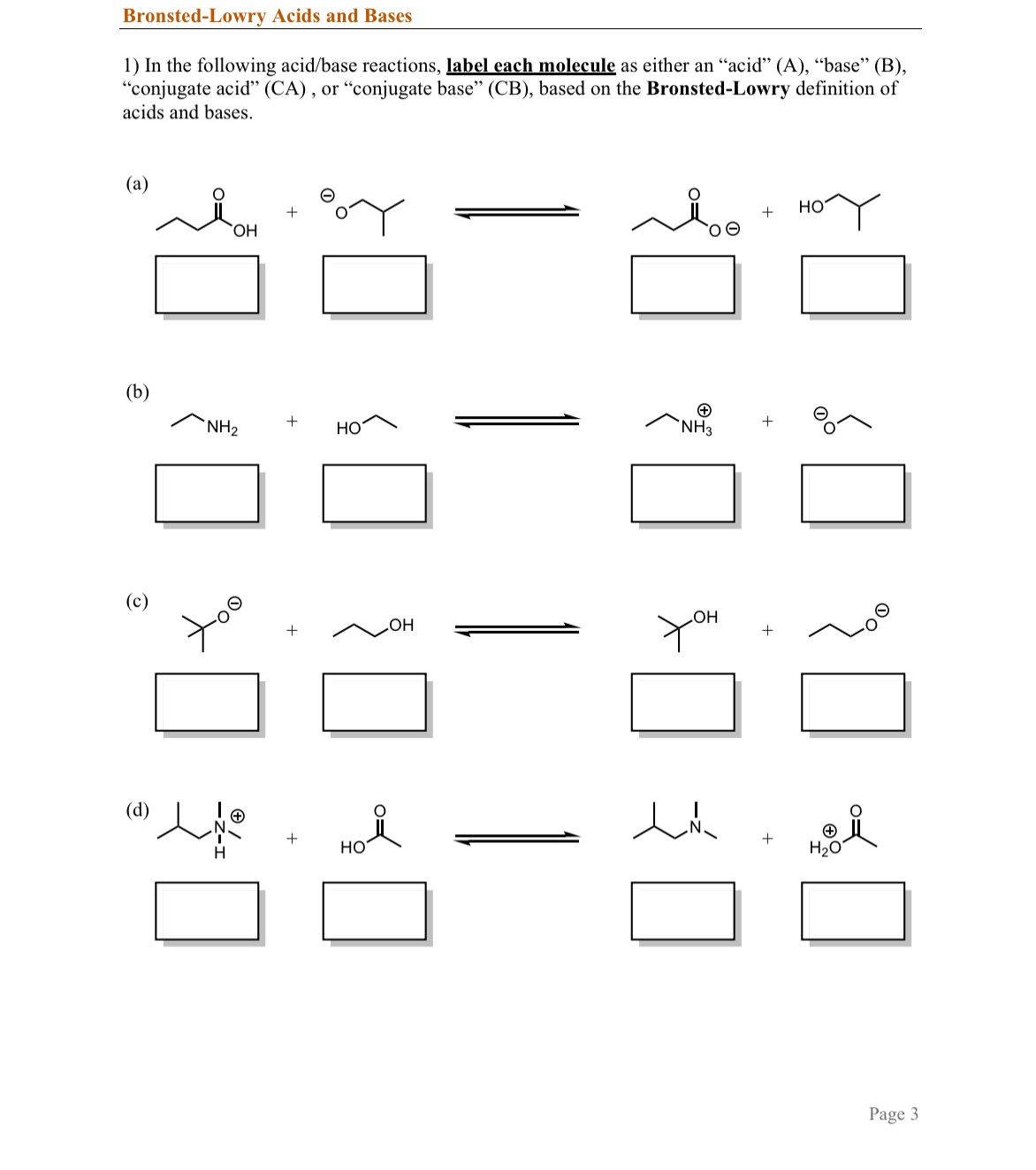 Solved In the following acid/base reactions, label each | Chegg.com