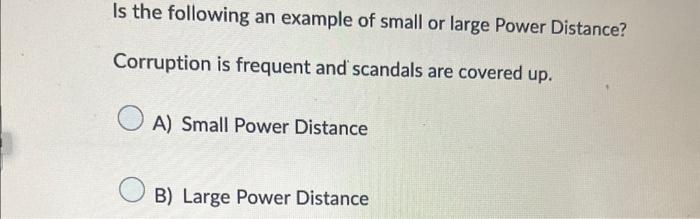 Solved Is the following an example of small or large Power | Chegg.com
