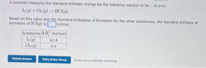 Solved A scientist measures the standard enthalpy change for | Chegg.com