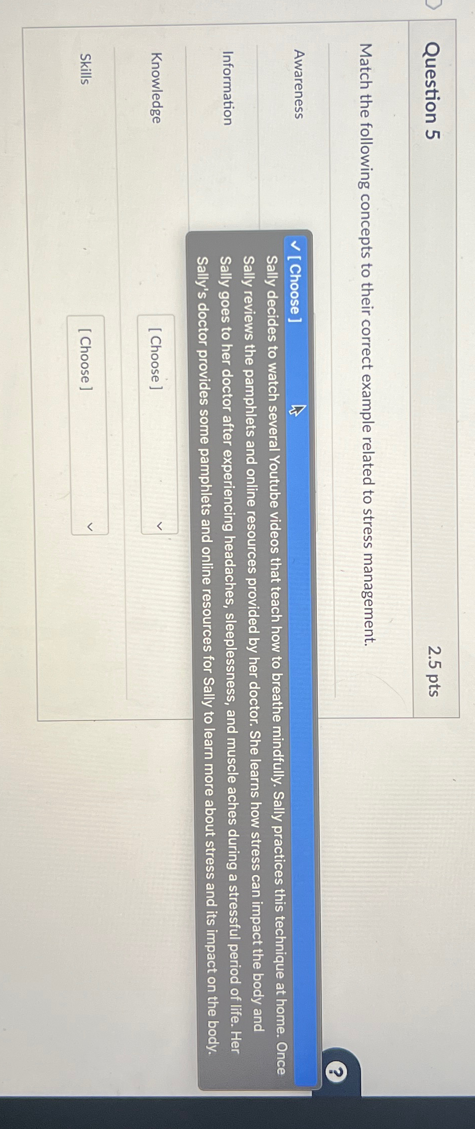 Solved Question 52.5ptsMatch the following concepts to their | Chegg.com