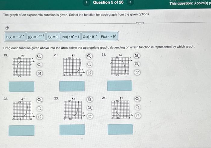 Solved The graph of an exponential function is given. Select | Chegg.com