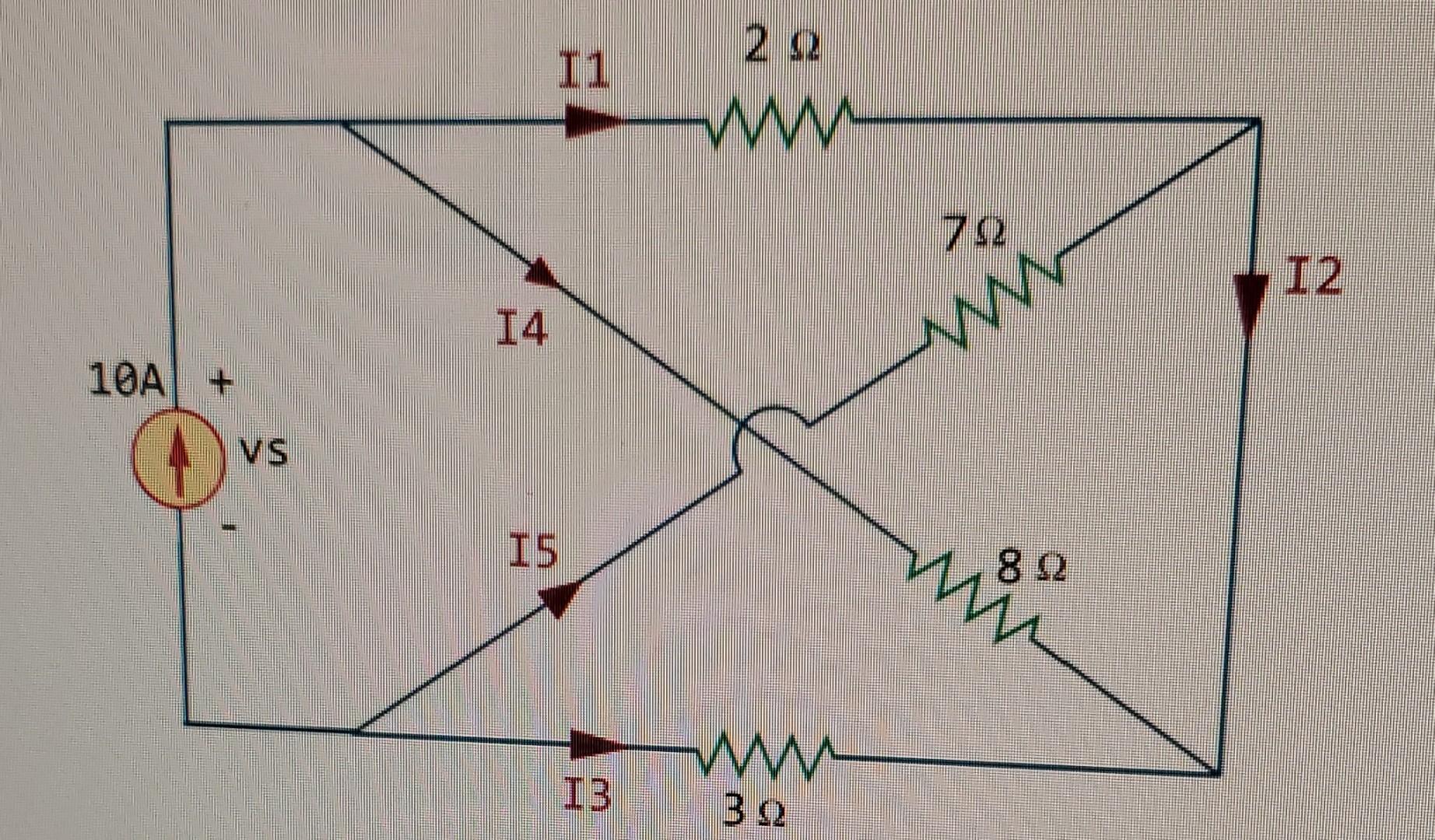 Solved Find the branch Currents I1,I2,I3,I4,I5 and the | Chegg.com