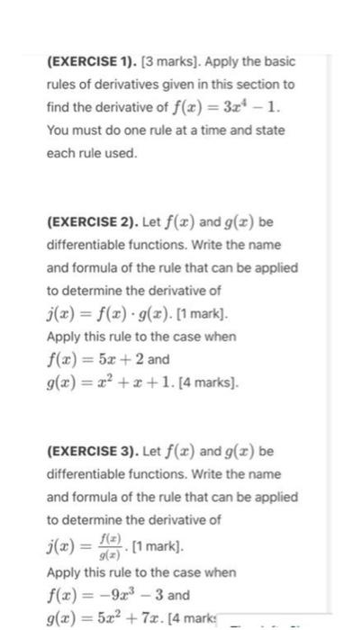 Solved (EXERCISE 1). [3 marks]. Apply the basic rules of | Chegg.com