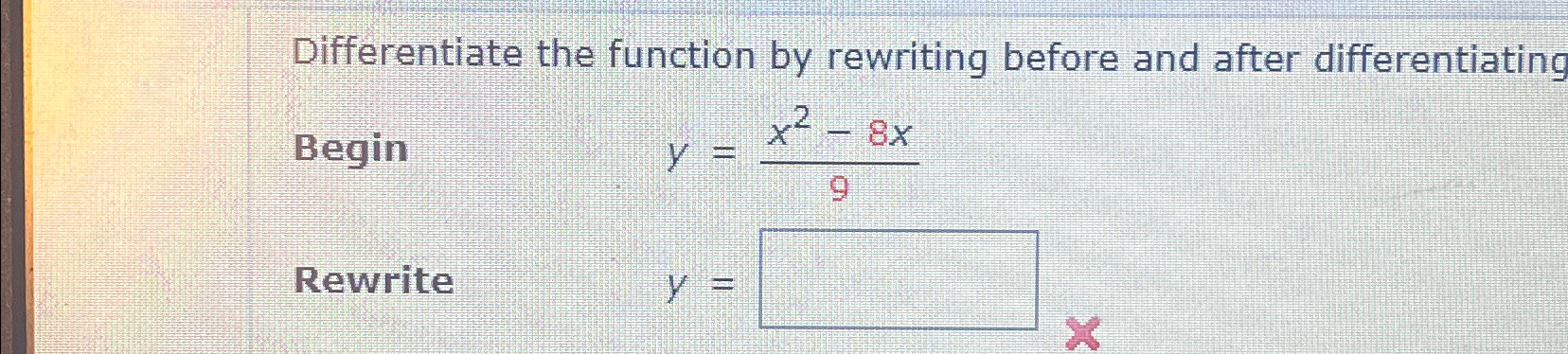Solved Differentiate the function by rewriting before and | Chegg.com