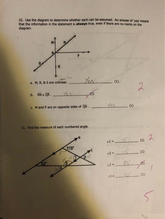 Solved 10. Use the diagram to determine whether each can be | Chegg.com