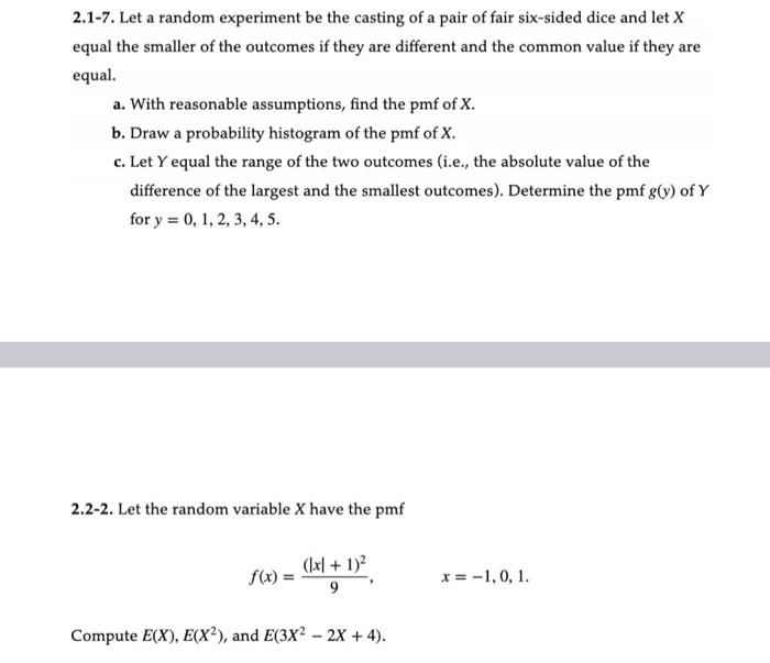 Solved 2.1-7. Let a random experiment be the casting of a | Chegg.com