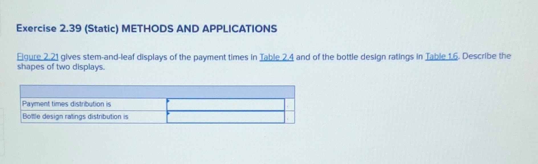 Solved Exercise 2.39 (Static) METHODS AND APPLICATIONS | Chegg.com