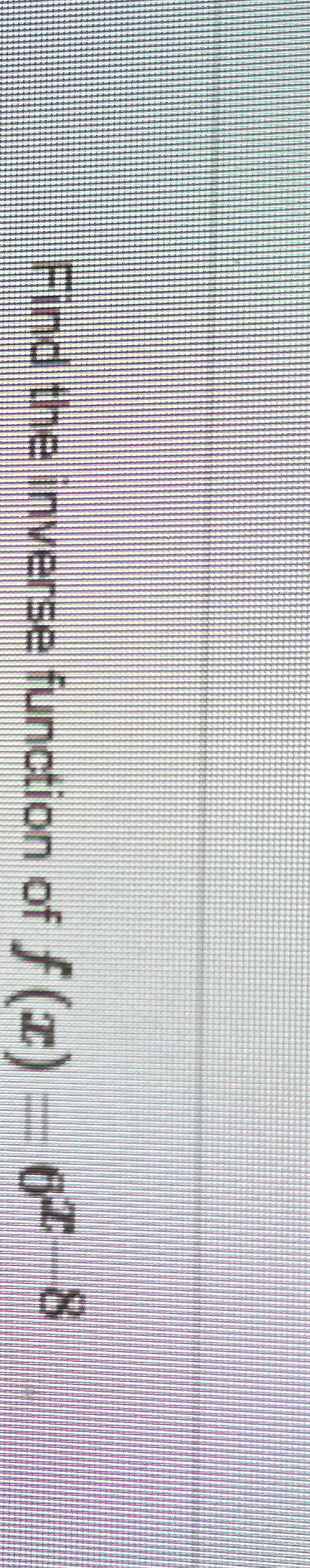 Solved Find the inverse function of f(x)=6x-8 | Chegg.com