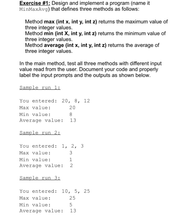 Solved Exercise 1 Design And Implement A Program Name It