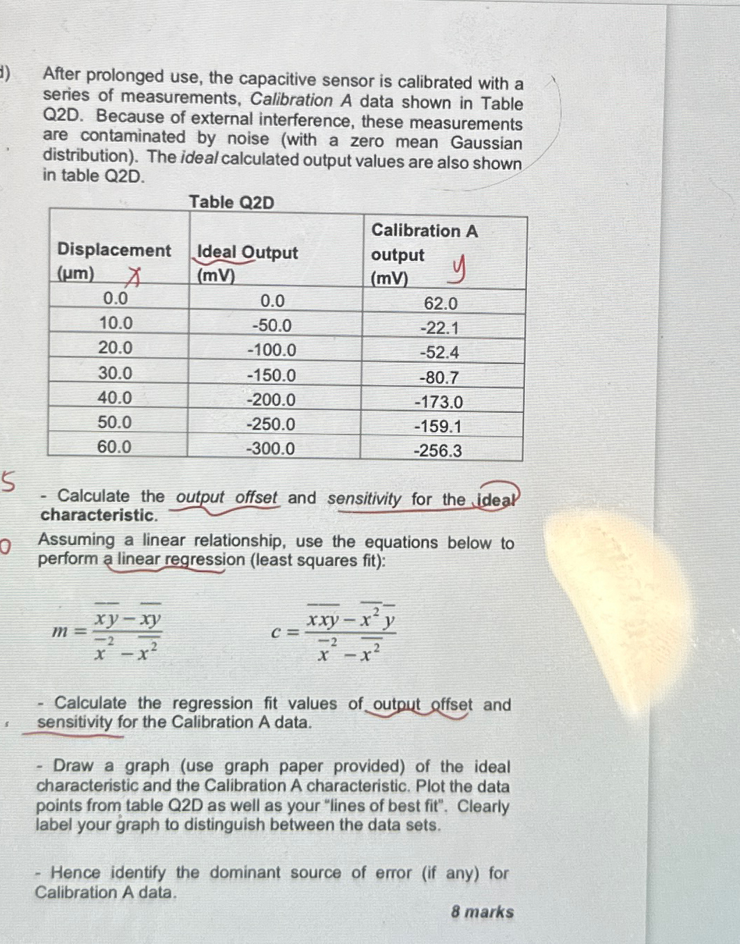 Solved After prolonged use, the capacitive sensor is | Chegg.com