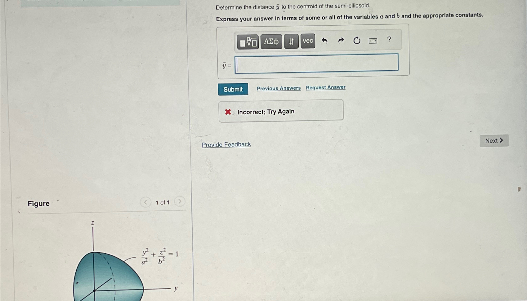 y bar distance of the centroid of the | Chegg.com