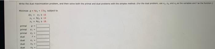 Solved Ppose A Peimal Minimisation Problem And Its Dual