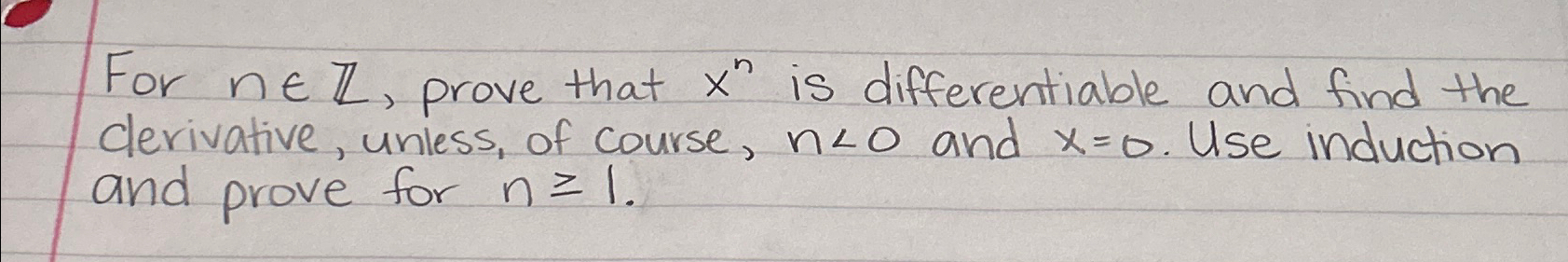 Solved For ninZ, prove that xn ﻿is differentiable and find | Chegg.com