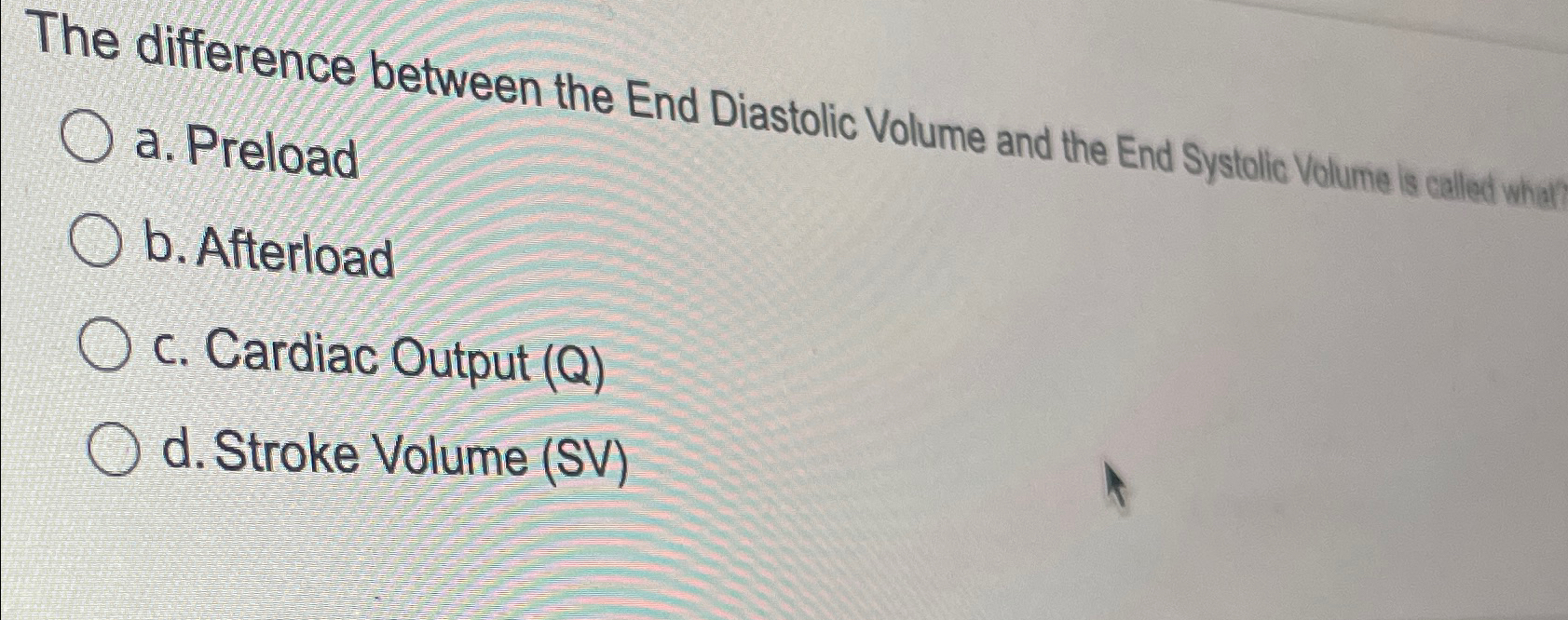 Solved The difference between the End Diastolic Volume and | Chegg.com