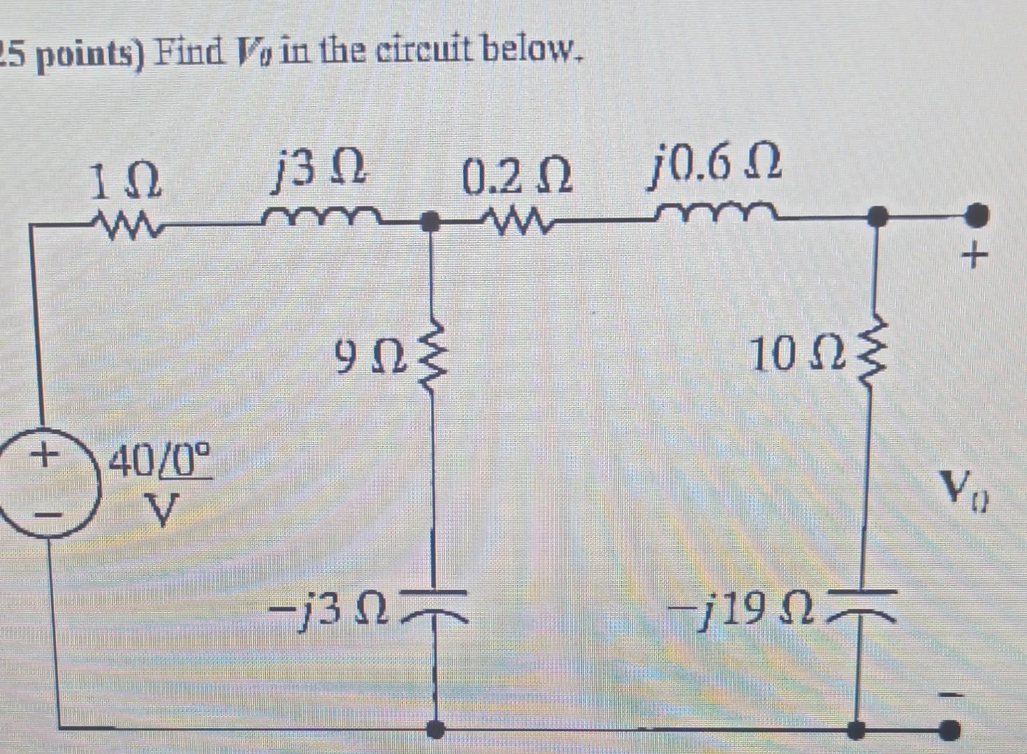 Solved 5 points) Find V0 in the circut below. | Chegg.com