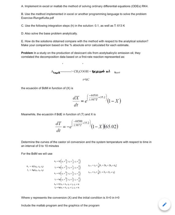 Solved A Implement In Excel Or Matlab The Method Of Solving
