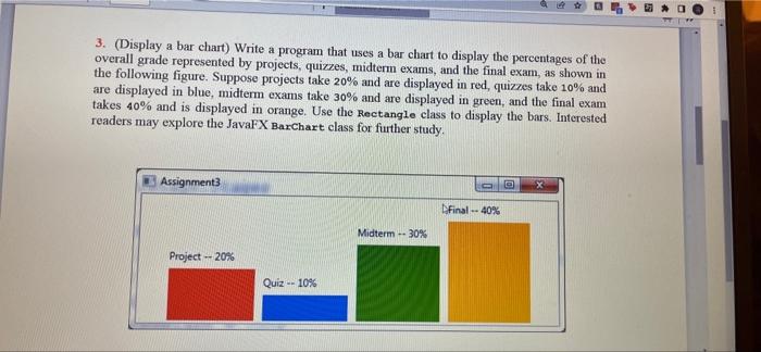 Solved 3. (Display a bar chart) Write a program that uses a | Chegg.com