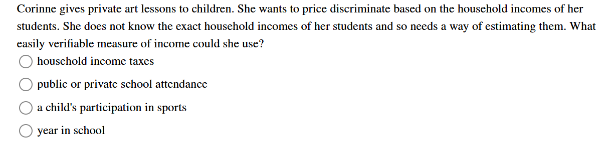 Solved Corinne gives private art lessons to children. She | Chegg.com