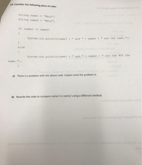 Solved 14. Consider the following piece of code: string | Chegg.com