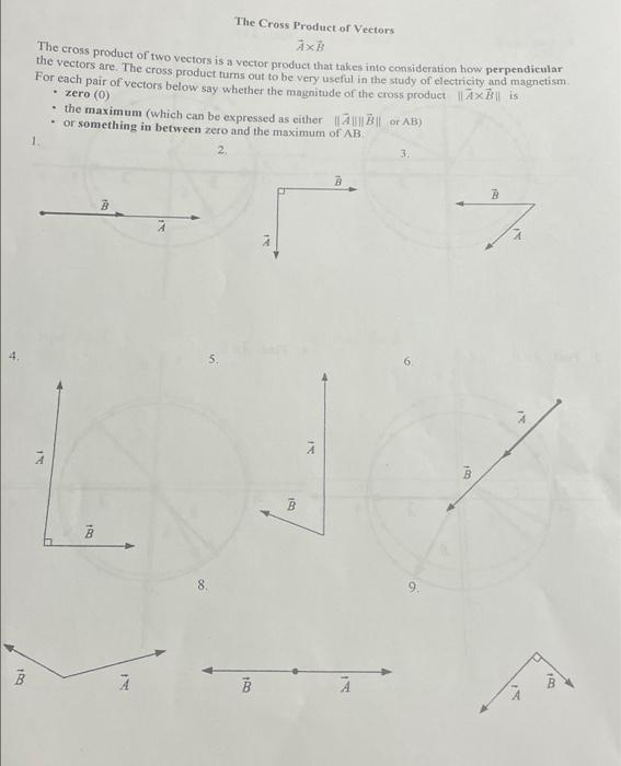 Solved The Cross Product or Vectors AXB The cross product of | Chegg.com