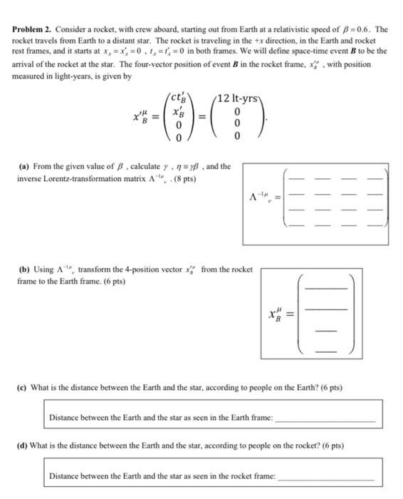 Solved Problem 2. Consider a rocket, with crew aboard, | Chegg.com