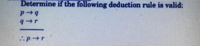 Solved Determine if the following deduction rule is valid: P | Chegg.com