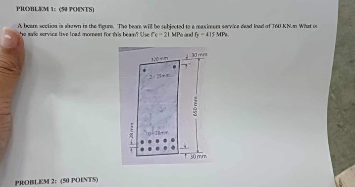 Solved PROBLEM 1: (50 ﻿POINTS)A beam section is shown in the | Chegg.com