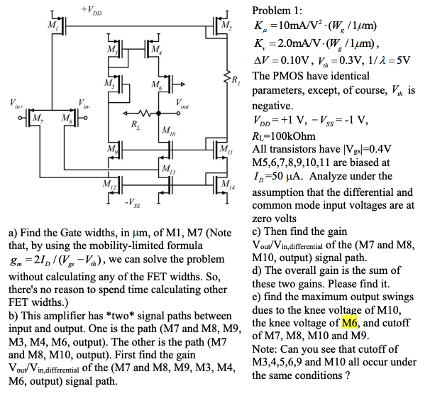 Problem 1: K_(\mu )=10m(A)/(V^(2))*((W_(g))/(1)\mu | Chegg.com