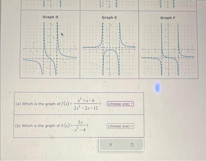 Solved f(x)=2x2−2x−12x2+x−6? h(x)=x2−43x? | Chegg.com