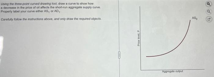Solved Using the three-point curved drawing tool, draw a | Chegg.com