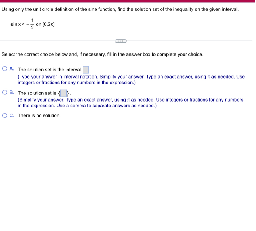 Solved Using only the unit circle definition of the sine | Chegg.com