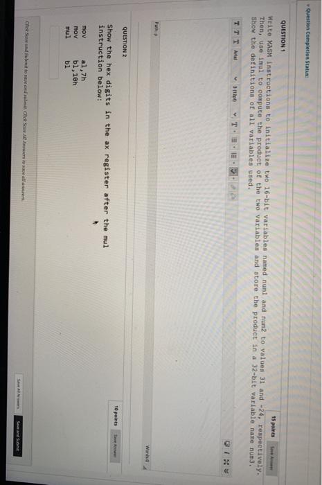 Solved Question Completion Status QUESTION 1 15 points Write | Chegg.com
