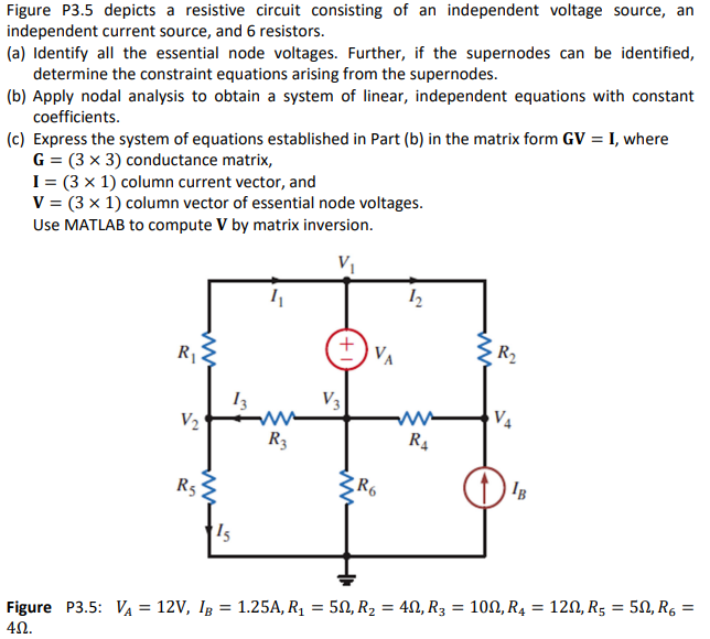 Solved Figure P3.5 ﻿depicts a resistive circuit consisting | Chegg.com