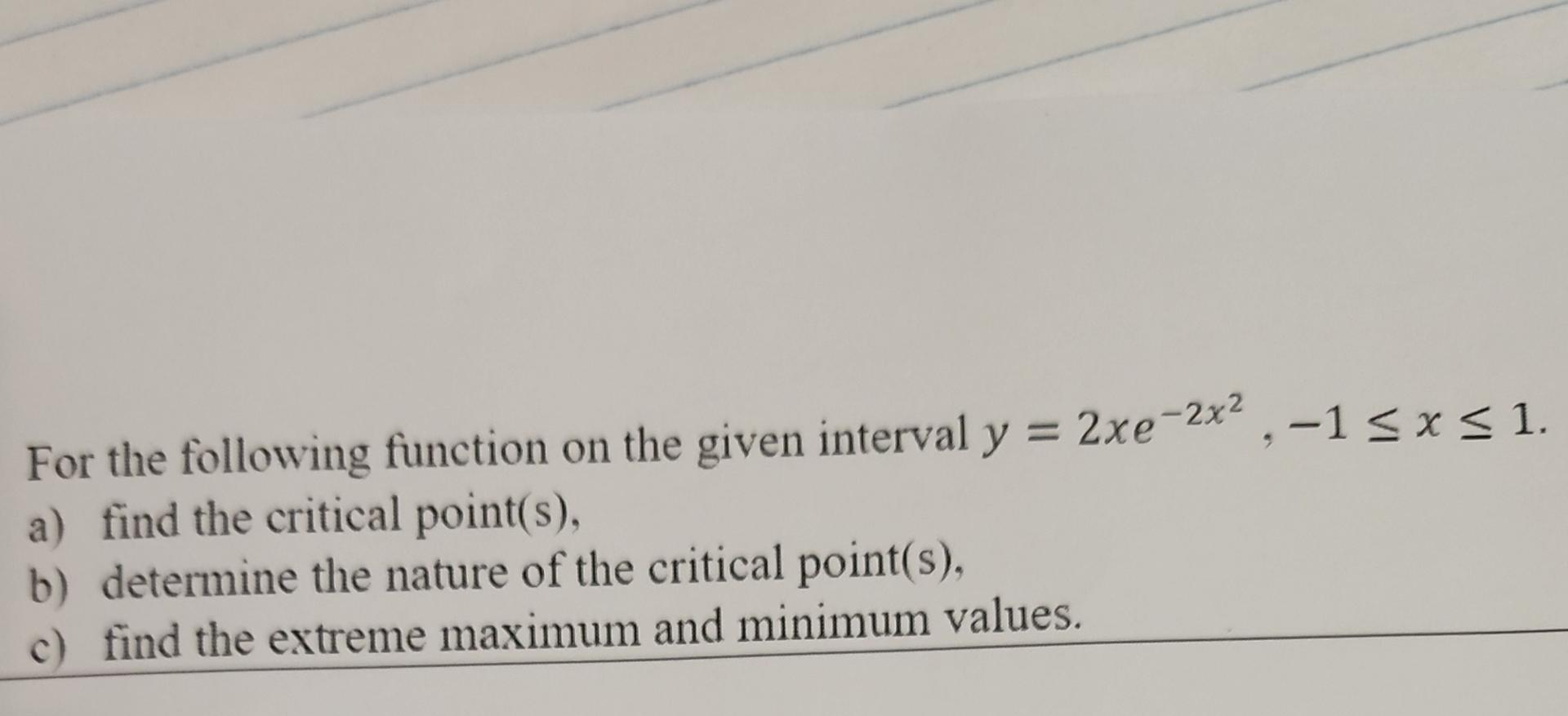 Solved For the following function on the given interval | Chegg.com
