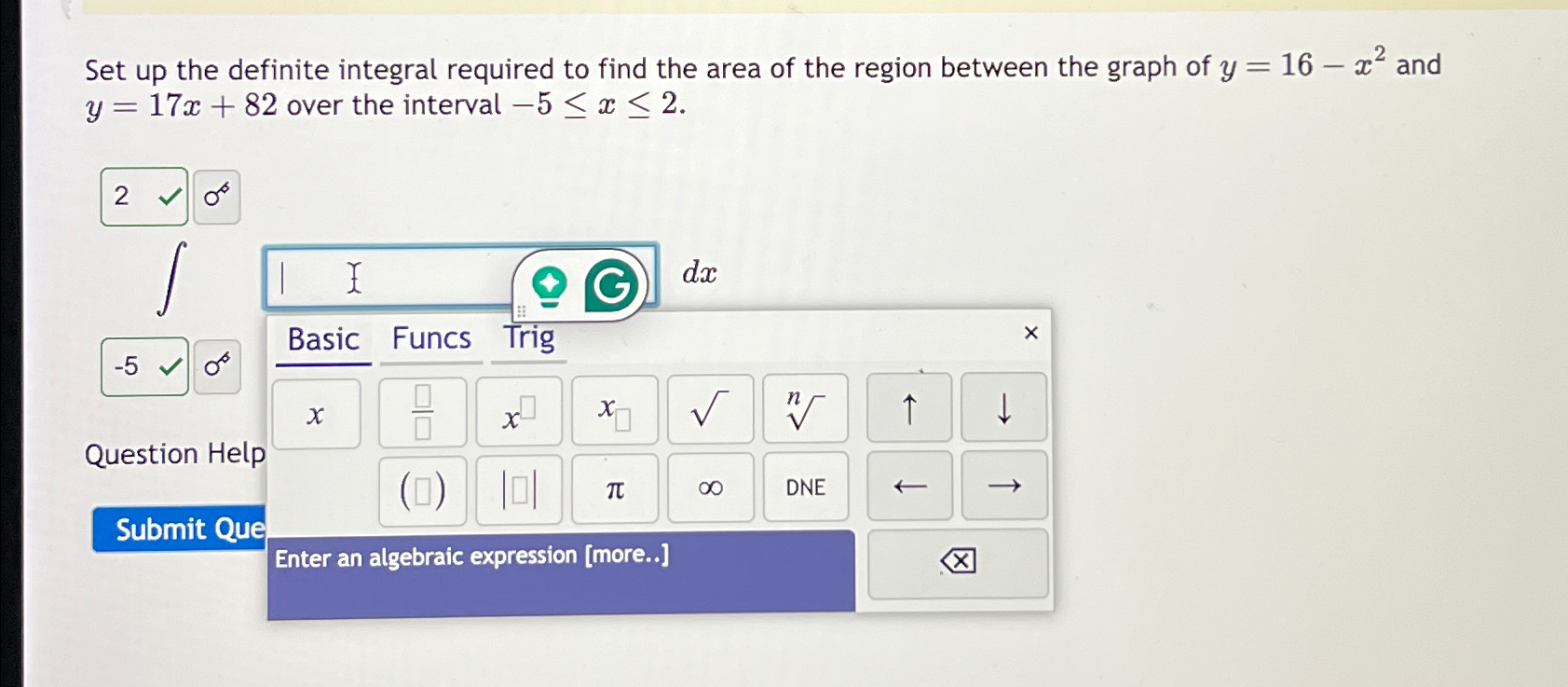 Solved Set up the definite integral required to find the | Chegg.com