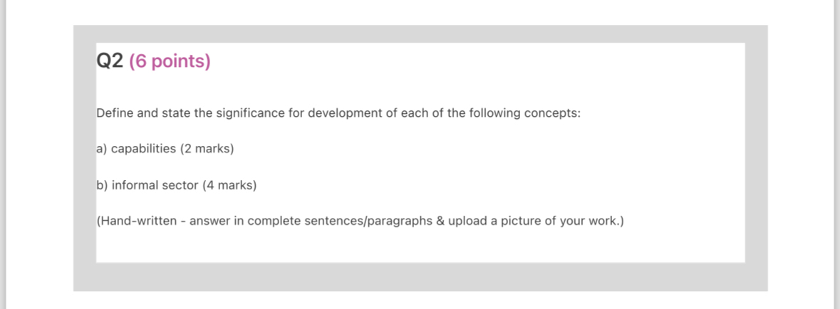 Solved Q2 (6 ﻿points)Define and state the significance for | Chegg.com