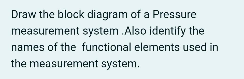 Solved Draw the block diagram of a Pressure measurement | Chegg.com
