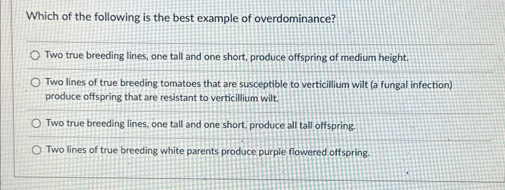 Solved Which of the following is the best example of | Chegg.com