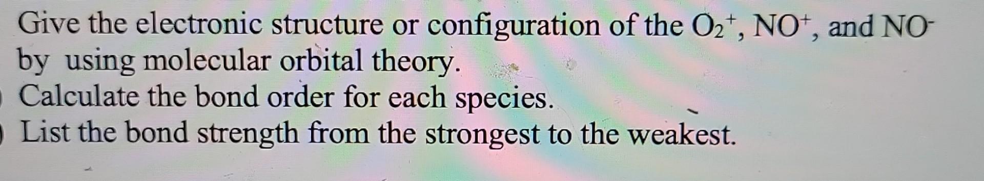 Solved Give the electronic structure or configuration of the | Chegg.com