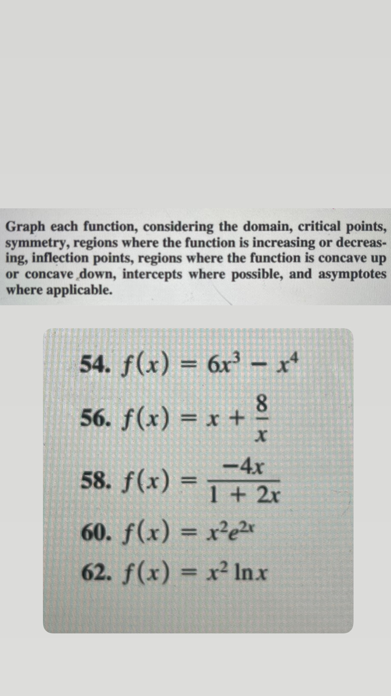Solved Graph each function, considering the domain, critical | Chegg.com